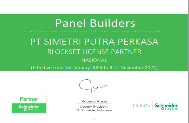 Sertifikat | Panel Listrik Low Voltage Blokset & Medium Voltage PIX RoF
