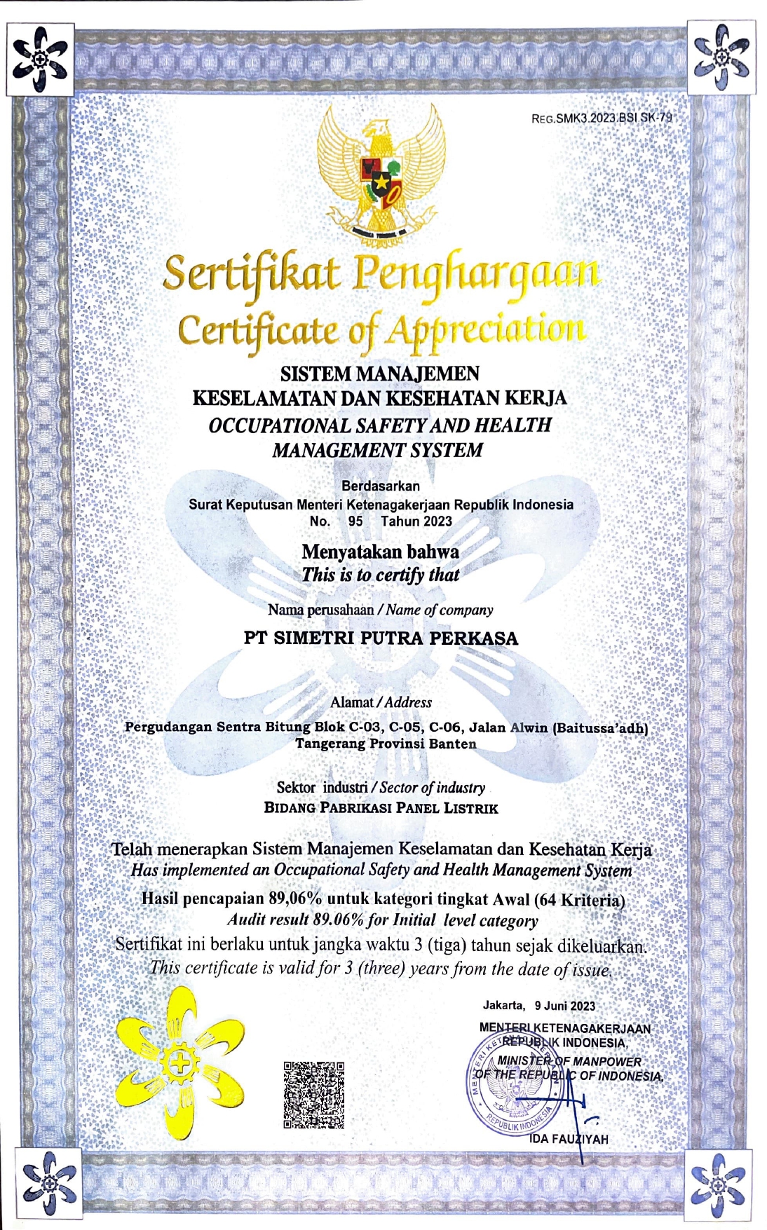 Sertifikat | Panel Listrik Low Voltage Blokset & Medium Voltage PIX RoF